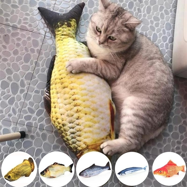 1PC Funny Cat Favor Fish Toy Cat Mint Fish Stuffed Fish Shape Toy for ...