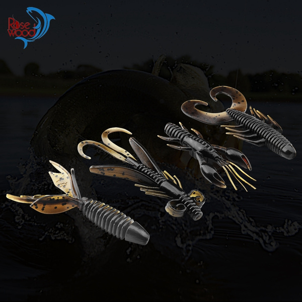 Soft Strange Shape Bait Crayfish Fishing Lures RoseWood Crazy Silicone ...