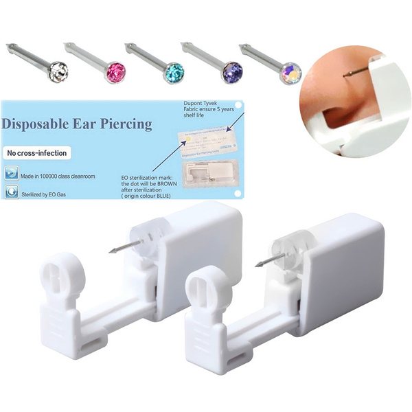 Ears pierced Painless ear piercer Titanium steel nose stud Disposable ...
