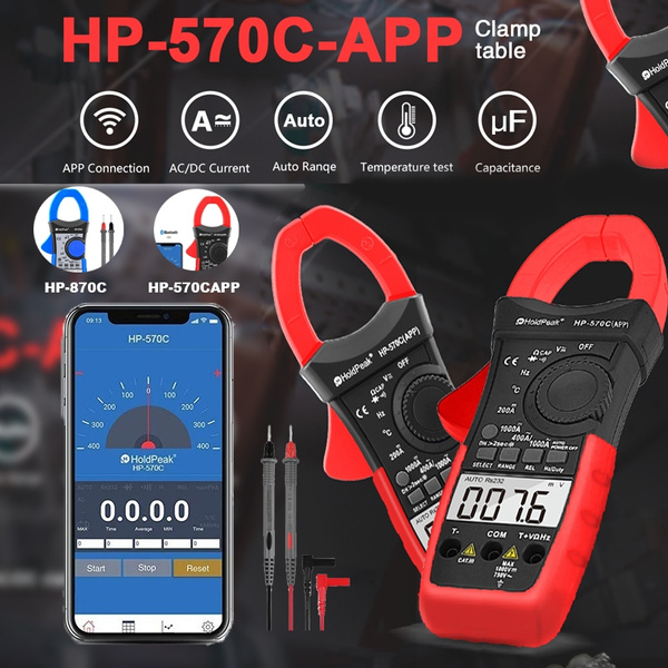 HOLDPEAK HP-870C Series Digital Clamp Meter Multimeter, Auto-Ranging ...
