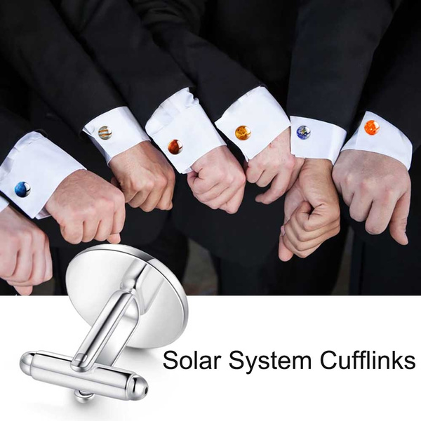 Simple Solar System Planets Cufflinks - Science Wedding Cuff Link | Wish