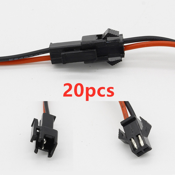 20pcs 15cm Long JST SM 2Pins Plug Male to Female Wire Connector | Wish