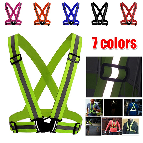 7 Colors High Visibility Adjustable Reflective Vest Safety Straps ...