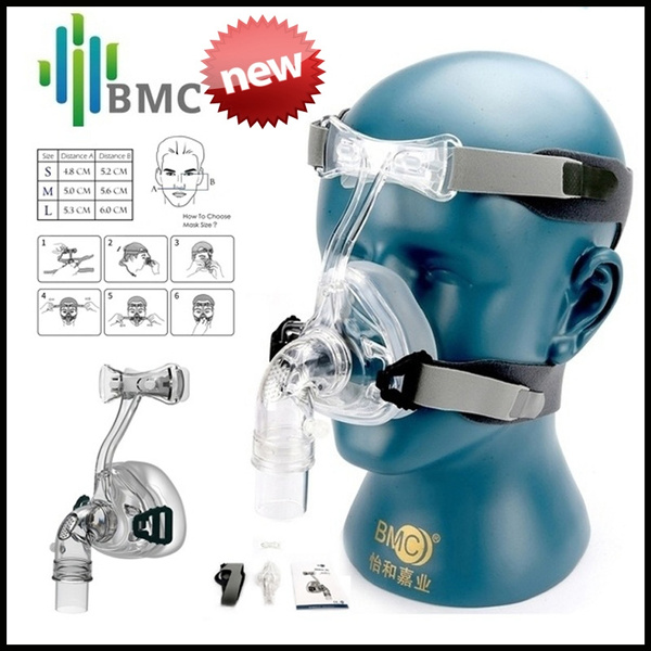 New BMC NM2 CPAP Nasal Mask Oxygen Ventilator with Headband Interface ...