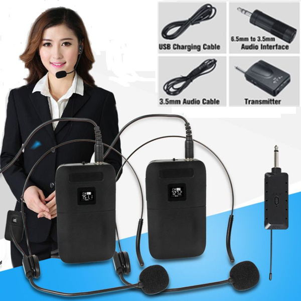 Multi-functional Portable Wireless UHF Mic Head-mounted Microphone with ...