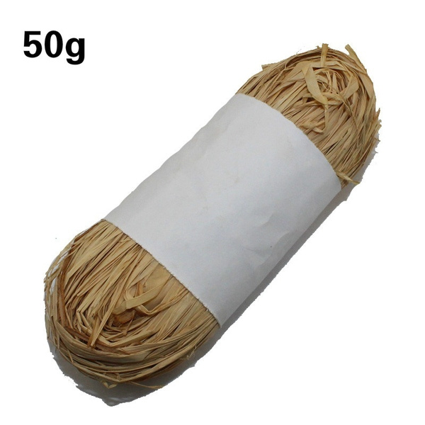 50G Natural Colored Raffia Paper Raffia Ribbon Cord Raffia Packing Rope ...