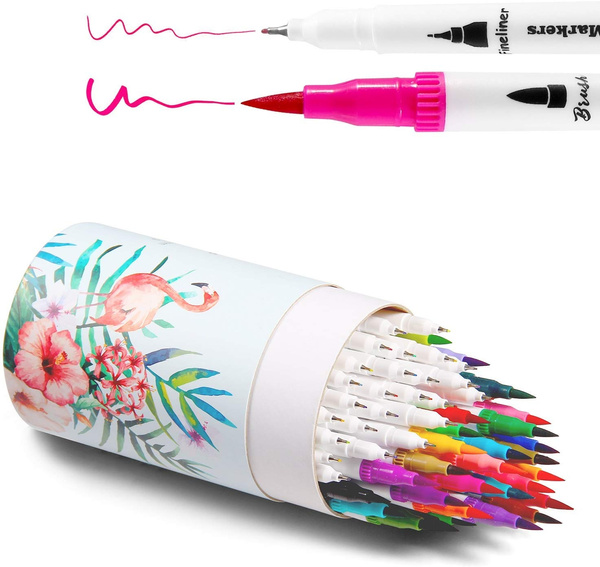 Art Markers Dual Tips Coloring Brush Fineliner Color Pens 60 Colors Of art-markers-dual-tips-coloring-brush-fineliner-color-pens-60-colors-of