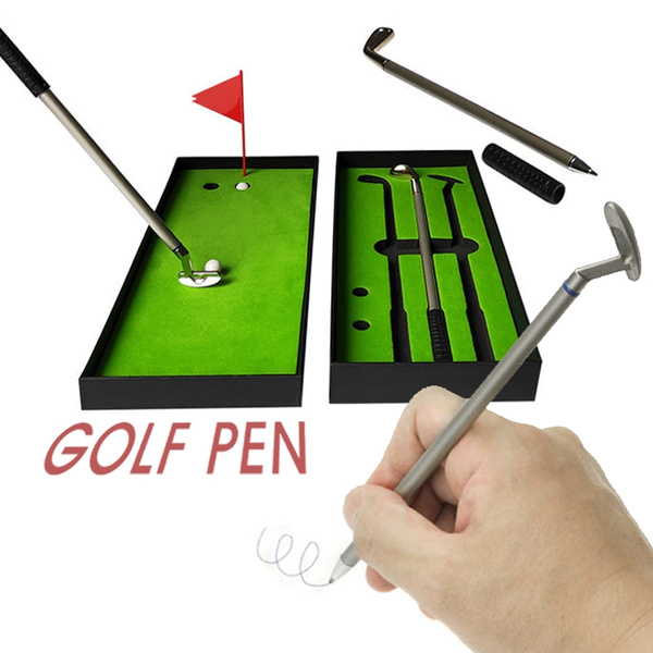 Golf Course Pole Golf Pen Set Mini Desktop Golf Ball Pen Gift Set ...