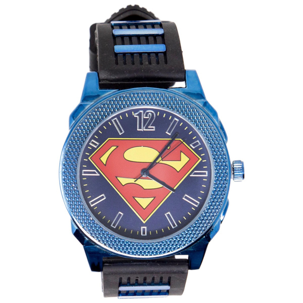Montre Superman Classic Symbol avec élastique bleu et noir | Wish