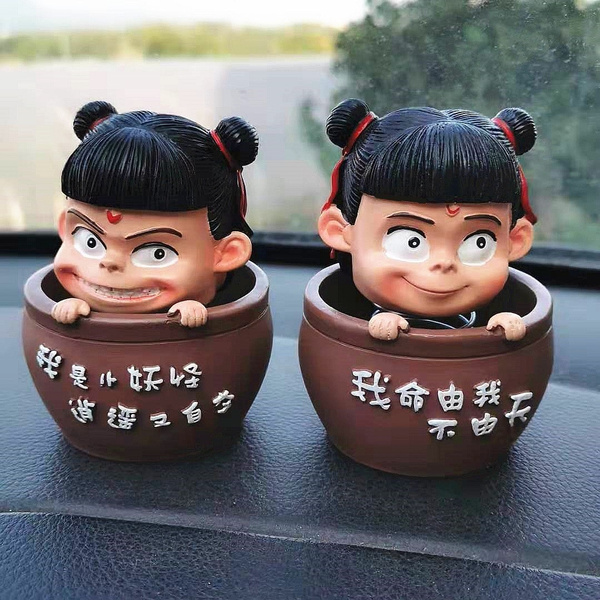 Nezha, cake decoration, car decoration, shake his head nezha, cartoon ...
