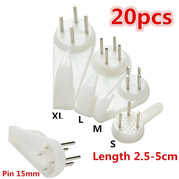 20pcs White Painting Photo Frame Hook Plastic Invisible Wall Hooks ...