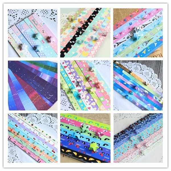 5 pcs Cartoon Series Stars Lucky Wish Star Paper Folding Origami ...