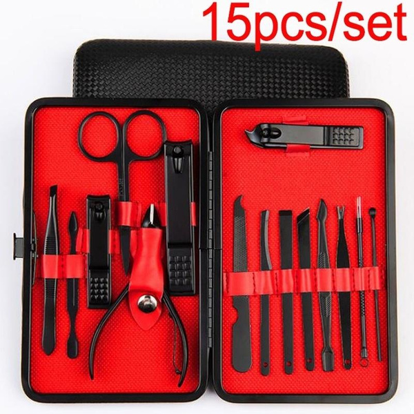 15pcs/7pcs Set Stainless Steel Nail Clipper Cutter Trimmer Ear Pick ...