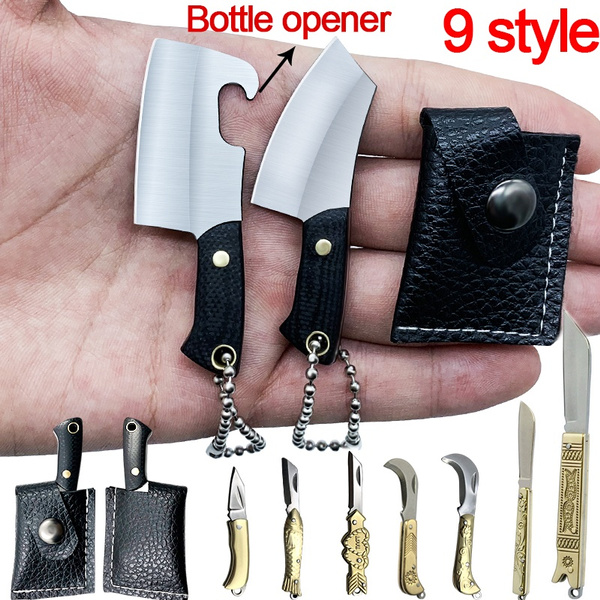 Mini Bottle Opener Knife, bronze knife key ring small pocket key ring ...