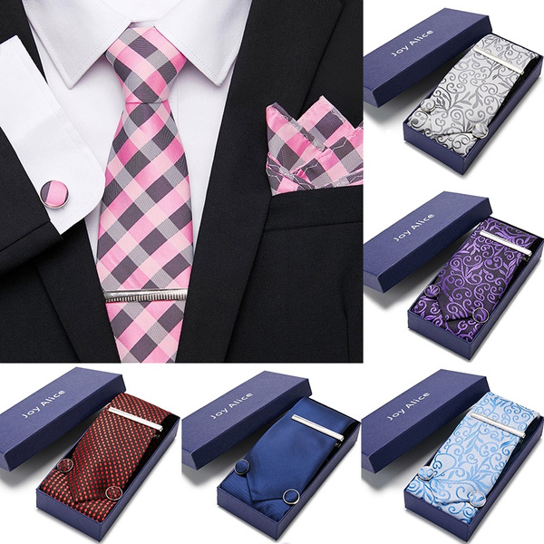Joy Alice New Formal Ties For Men Classic Polyester Woven Plaid Dots ...