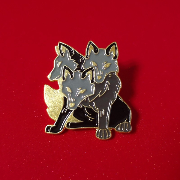Cerberus Badge Three Head Wolf Enamel Pin Patron Saint Wild Animal ...