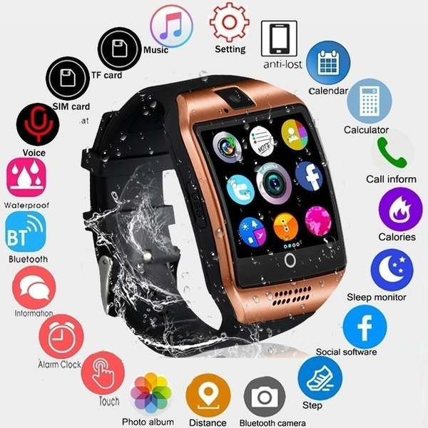 Q18 Smart Watch Android Bluetooth Connection Clock Music Watch Support ...