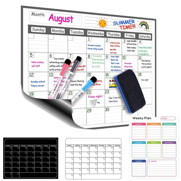 Magnetic Calendar Stickers Rewritable Refrigerator Message Board ...