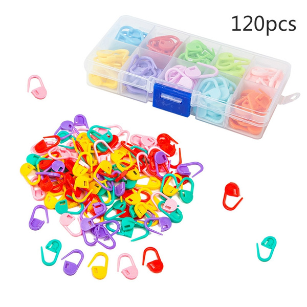 120Pcs Plastic Small Safety Pins Locking Stitch Marker Lock Pins Needle ...