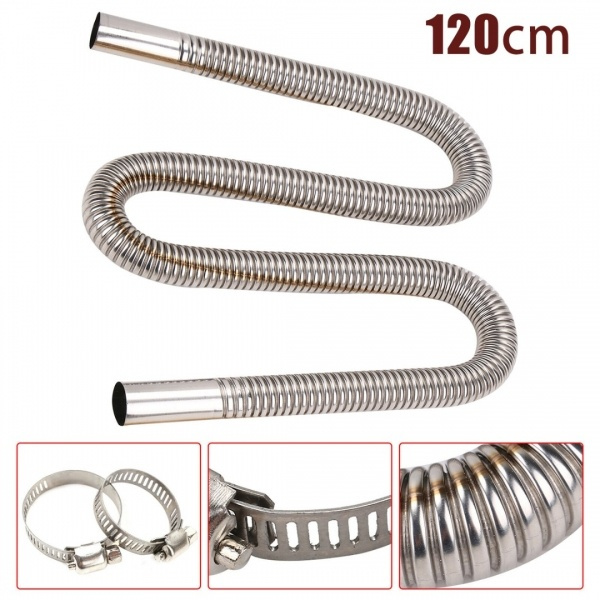 120cm Stainless Steel Exhaust Pipe Car Parking Air Heater Tank Gas ...