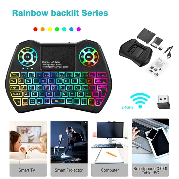 One Gaming Keyboard, 2.4G I8/I9 Mini Wireless Keyboard Touch Pad Mouse ...