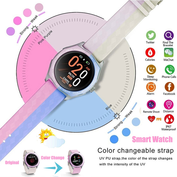 Women Lady Fashion Smart Watch V18 Color Changing Strap Full Round ...
