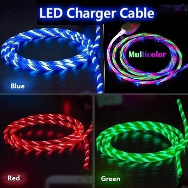 Streamer Data Flowing LED Light Fast Charge Cable Suitable For iPhone ...