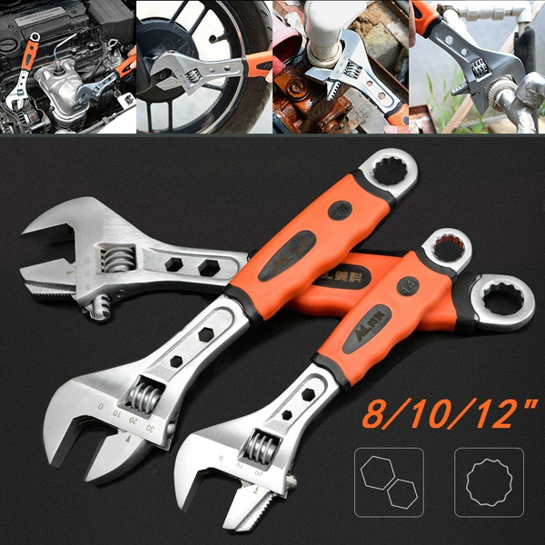 8/10/12" Torque Adjustable Wrench Two In One Wrench Pipe Spanner ...