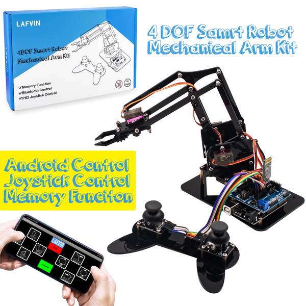 LAFVIN 4DOF Robot Mechanical Arm Claw Kit for Arduino R3 Programming ...