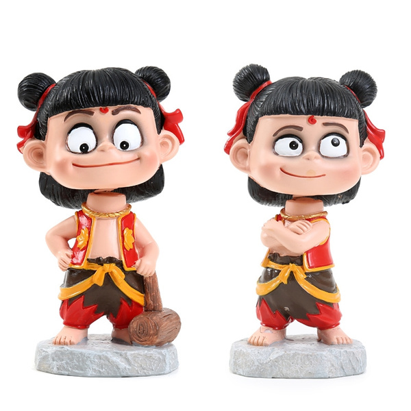 Anime Figures Resin Nezha Doll Crafts Ornaments Collection Toy Children ...