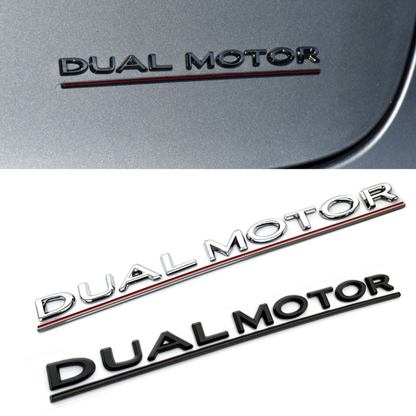 DUAL MOTOR Underlined Decals Letters Emblem for Tesla Model 3 Car ...
