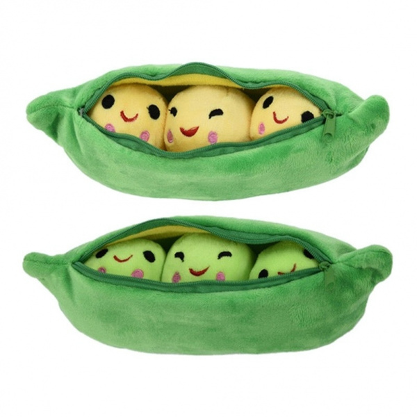 3 Peas in a Pod Plush Toy Soft Throw Pillow Stuffed Pea Pod Toys Kids ...