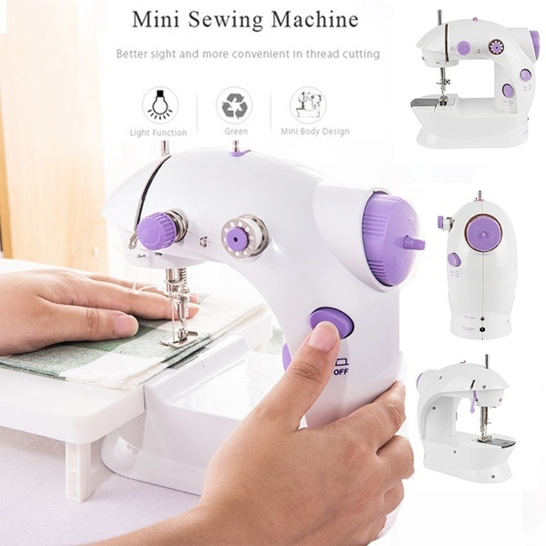 Portable mini electric sewing machine double thread sewing machine LED ...