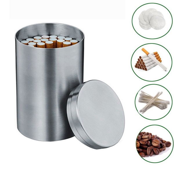 Holds 50pcs Cigarettes Case Stainless Steel Tobacco Storage Box Case ...