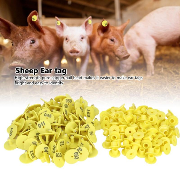 100pcs Livestock Round Number Ear Tag Label Marker Accessory For Pig ...