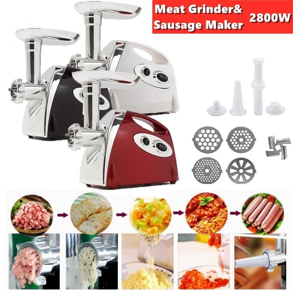 2800W Stainless Steel Mincer Electric Meat Grinder Kubbe Maker Sausage ...