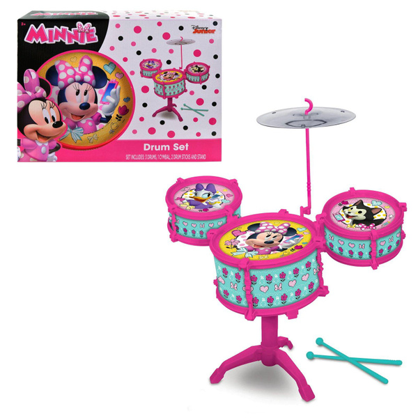 Minnie Mouse Childrens Music Drum Set With Sticks And Stand | Wish