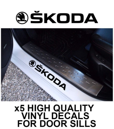 5x SKODA LOGO CAR DOOR SILLS VINYL DECALS STICKERS ADHESIVE | Wish