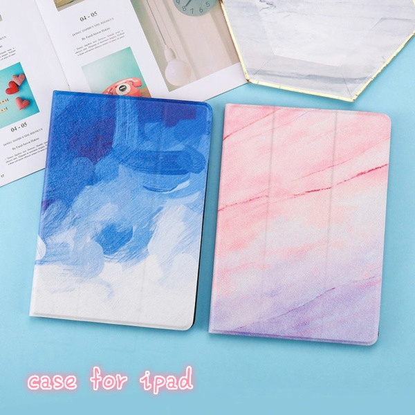 Slim Ultra Light Marble Pattern PU Wake Up Sleep Smart Hard Cover For ...