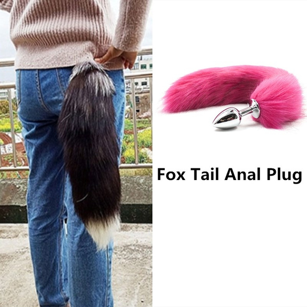 Synthetic Fur Fox Tail Dog Butt Plug Metal Plug BDSM Coquette Ano Plug ...