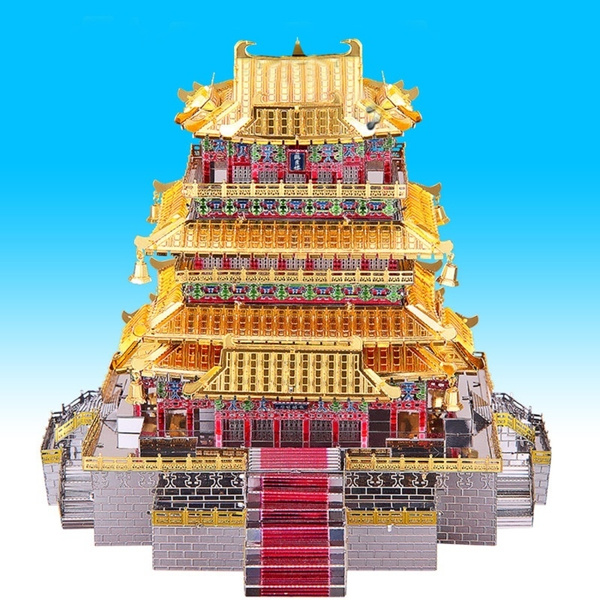 Architectural Series Guanque Tower Model Kits DIY 3D Metal Puzzles ...