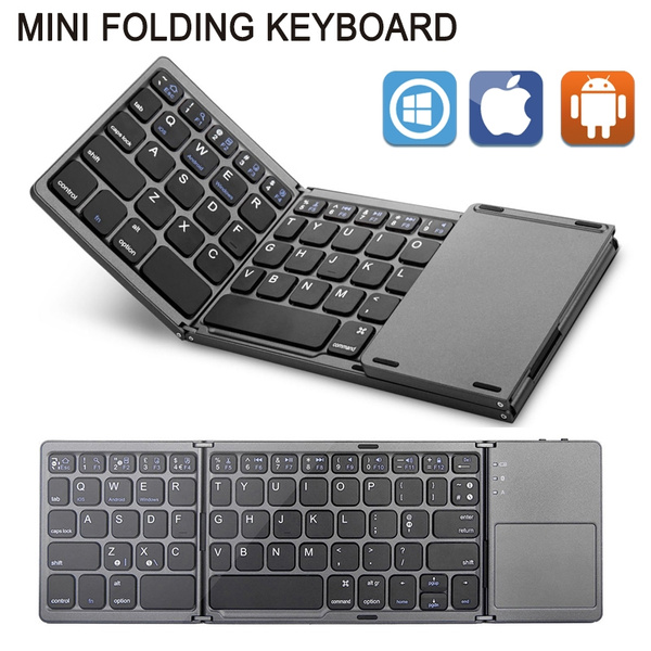 Mini Folding Keyboard Bluetooth Foldable Wireless Keypad With Touchpad For Windows Android Ios