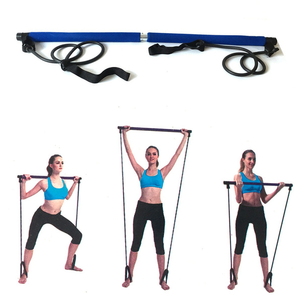 1Set Portable Yoga Exercise Bar Pilates Yoga Bar Gym Stick Pilates ...