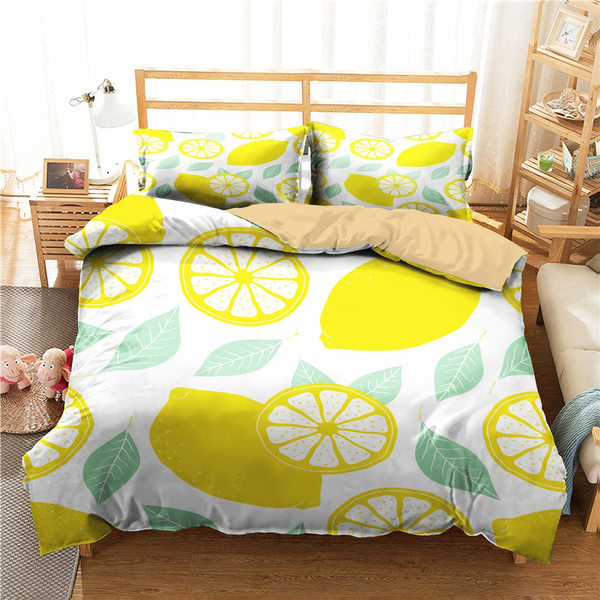 Lemon Pattern 3D Bedding Set Print Duvet Cover Set Home Textiles -NM08 ...