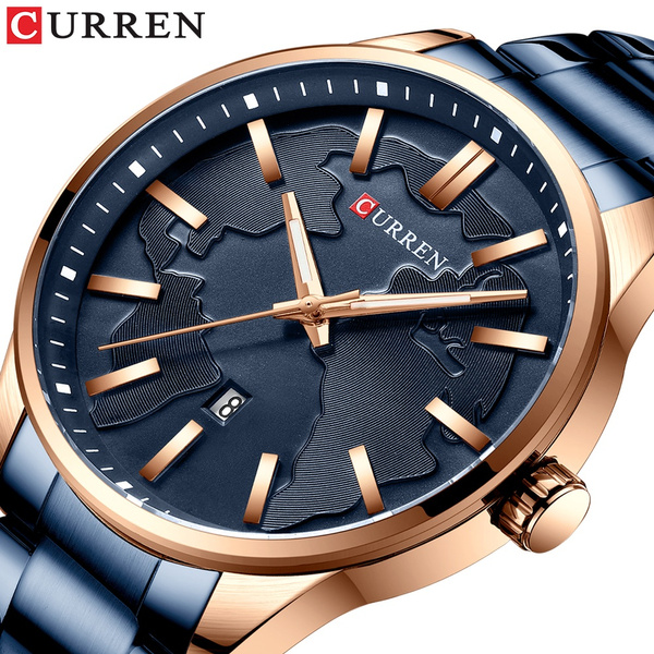 Fashion Brand CURREN Quartz Watches for Men Unique Dial Business ...