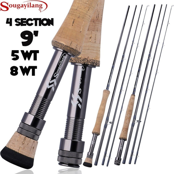 Fly Fishing Rod 9' 5wt 8wt Carbon Fiber Fly Fishing Pole Lightweight 4 ...