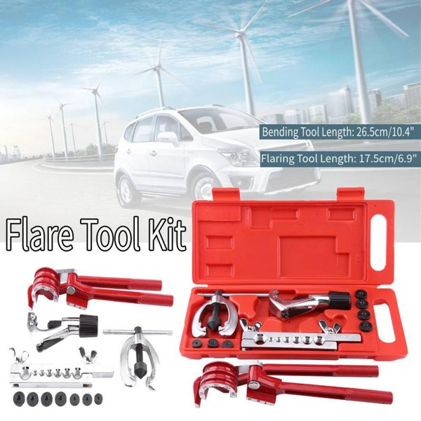 11 Piece Tube Flare Kit Brake Hose Repair Flare Kit With Tool Bending ...