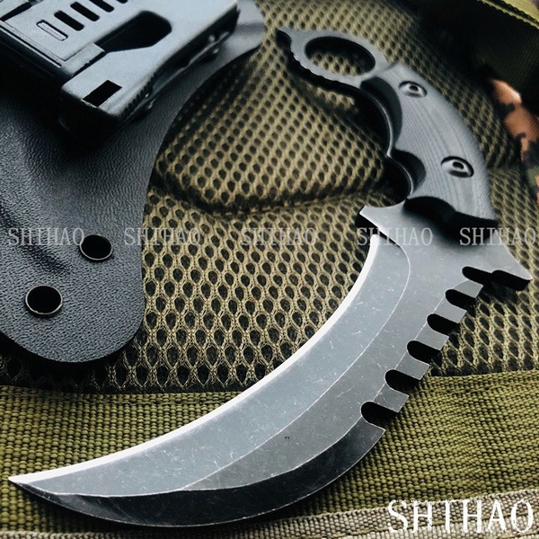 High Quality Heavy Duty D2 Fixed Blade Defense Knife G10 Handle ...