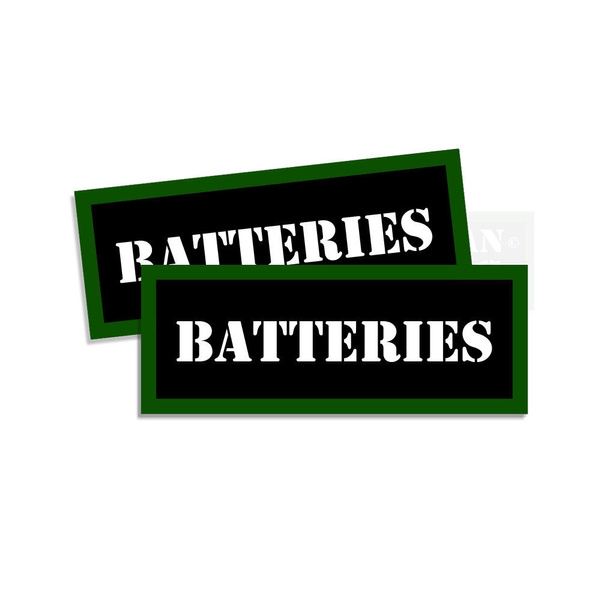 x2 BATTERIES Ammo Can Prepper Labels Ammunition stickers decals 2 pack ...