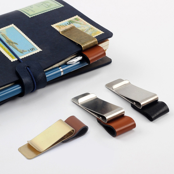 Pen Holder Retro Style Book Clip Journals For Notebook Stainless Steel ...